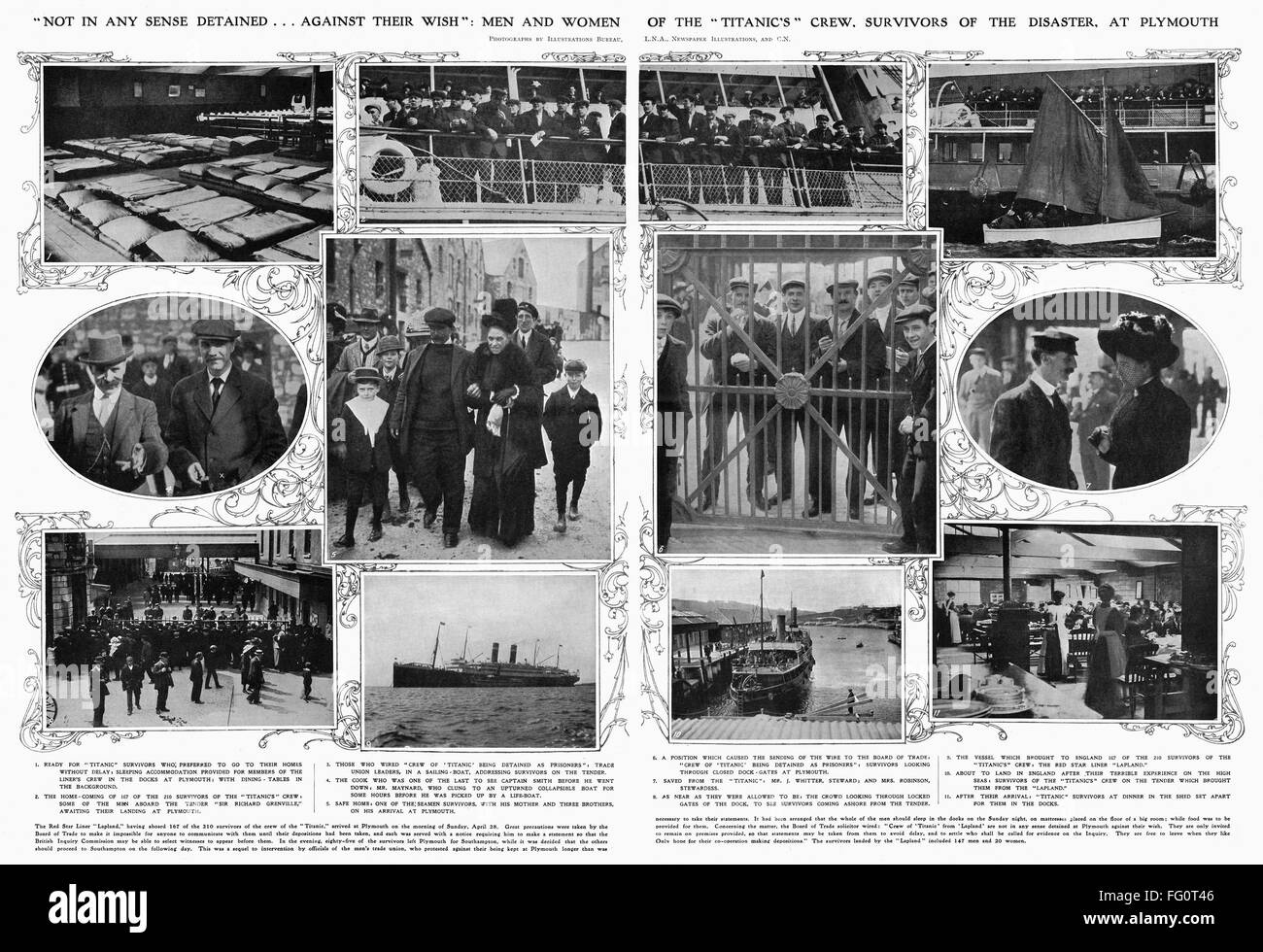 TITANIC: SURVIVORS, 1912. /nSurvivors of the Titanic shipwreck arriving ...