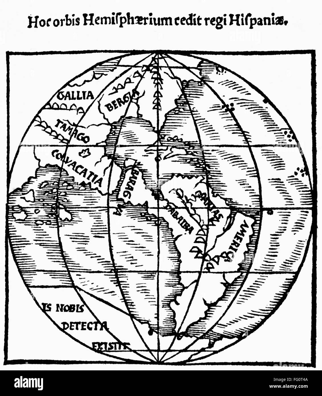 WORLD MAP, 1529. /nThe Western Hemisphere in the world map by ...