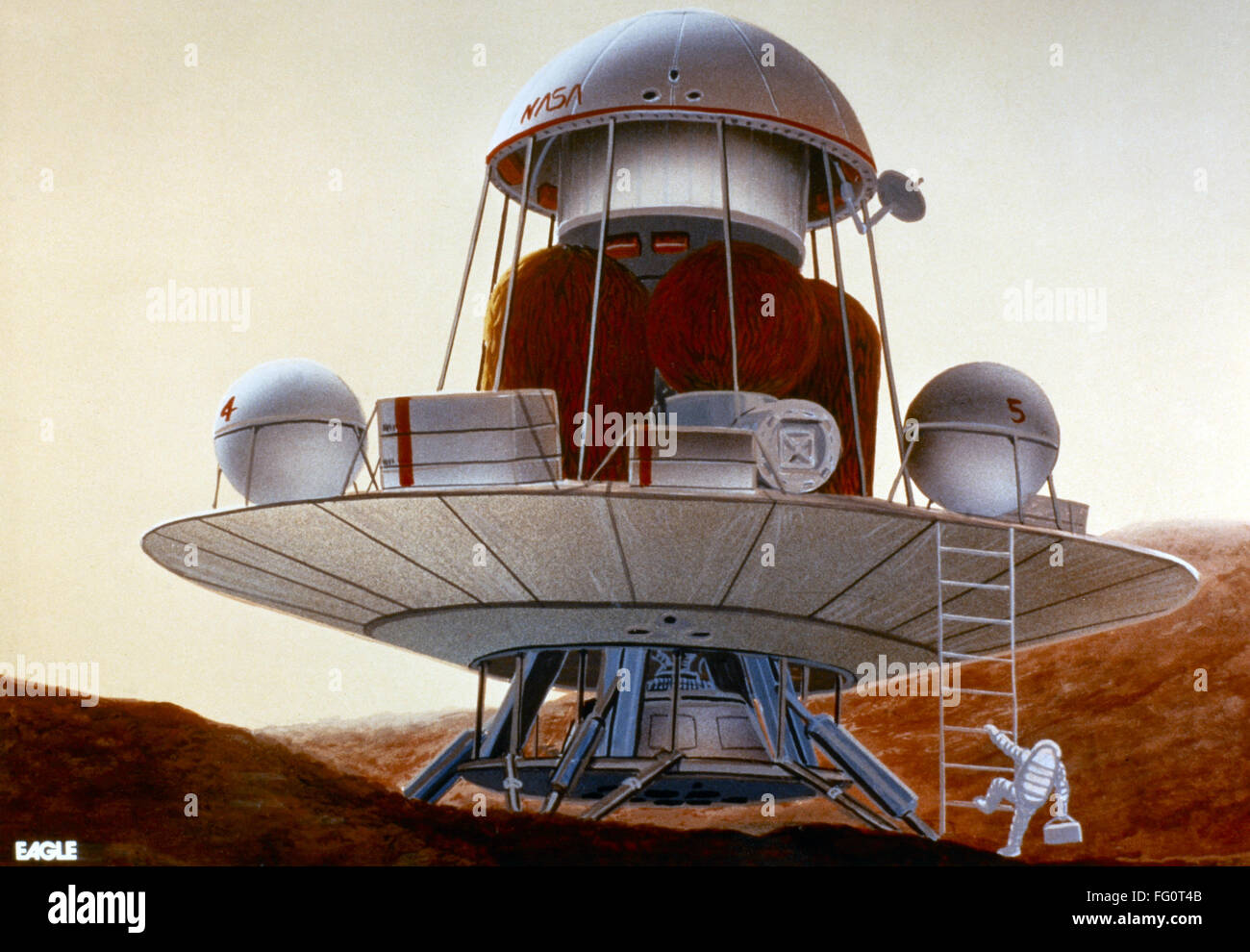 MARS: EXPLORATION. /nConceptual artwork of a human expedition to Mars ...