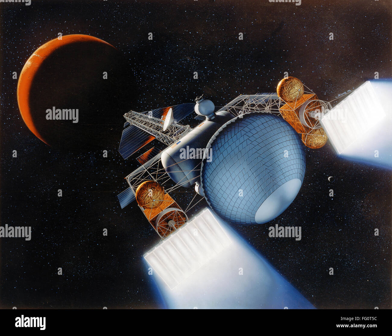 MARS: EXPLORATION. /nConceptual artwork of nuclear electric-propelled ...