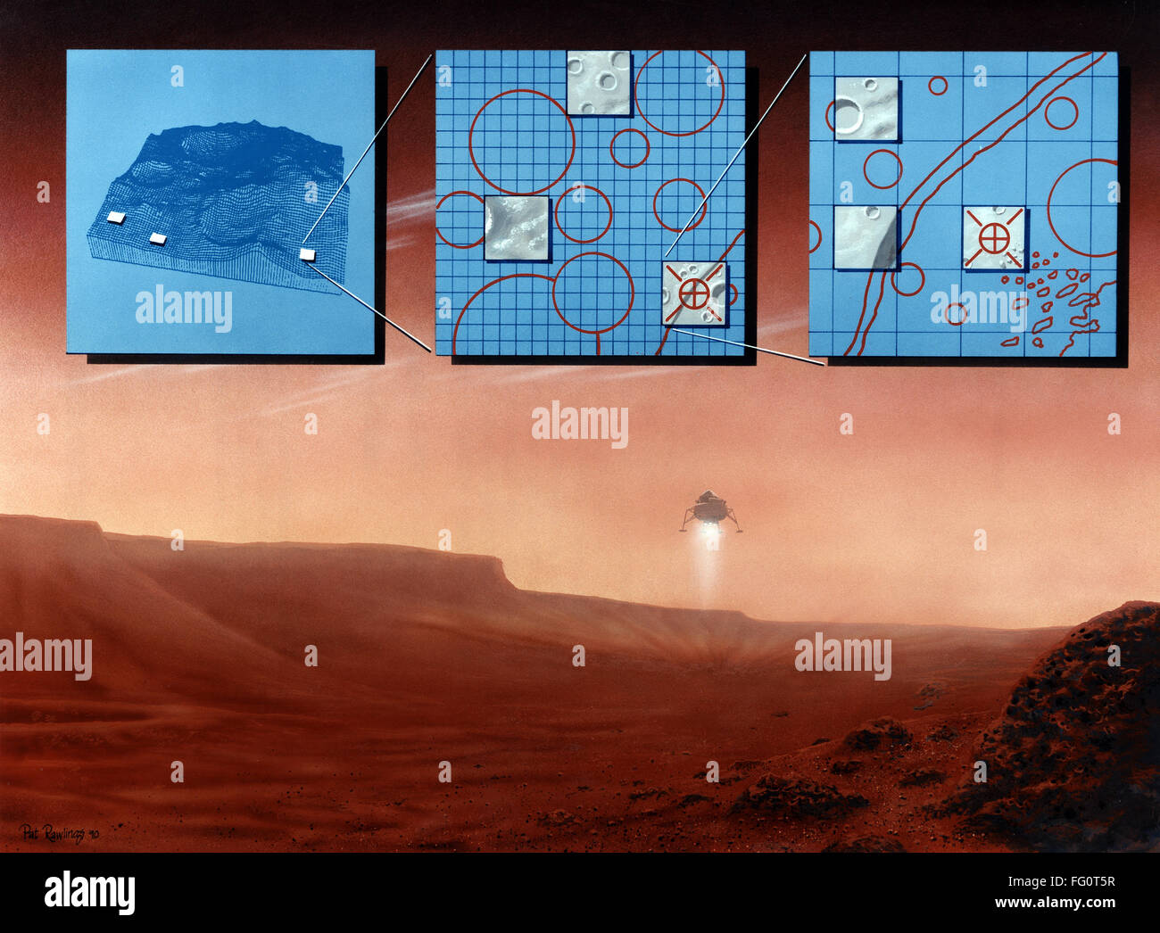MARS: EXPLORATION, 1997. /nConceptual artwork of an unmanned spacecraft ...