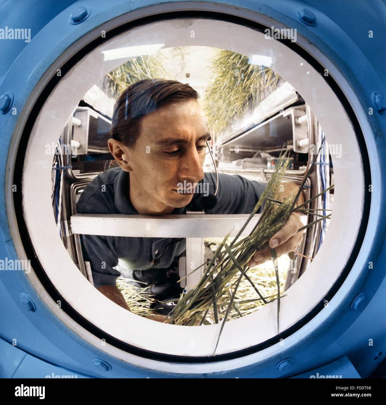 SPACE: RESEARCH, 1996. /nDr. Nigel Packham in an isolation chamber with ...