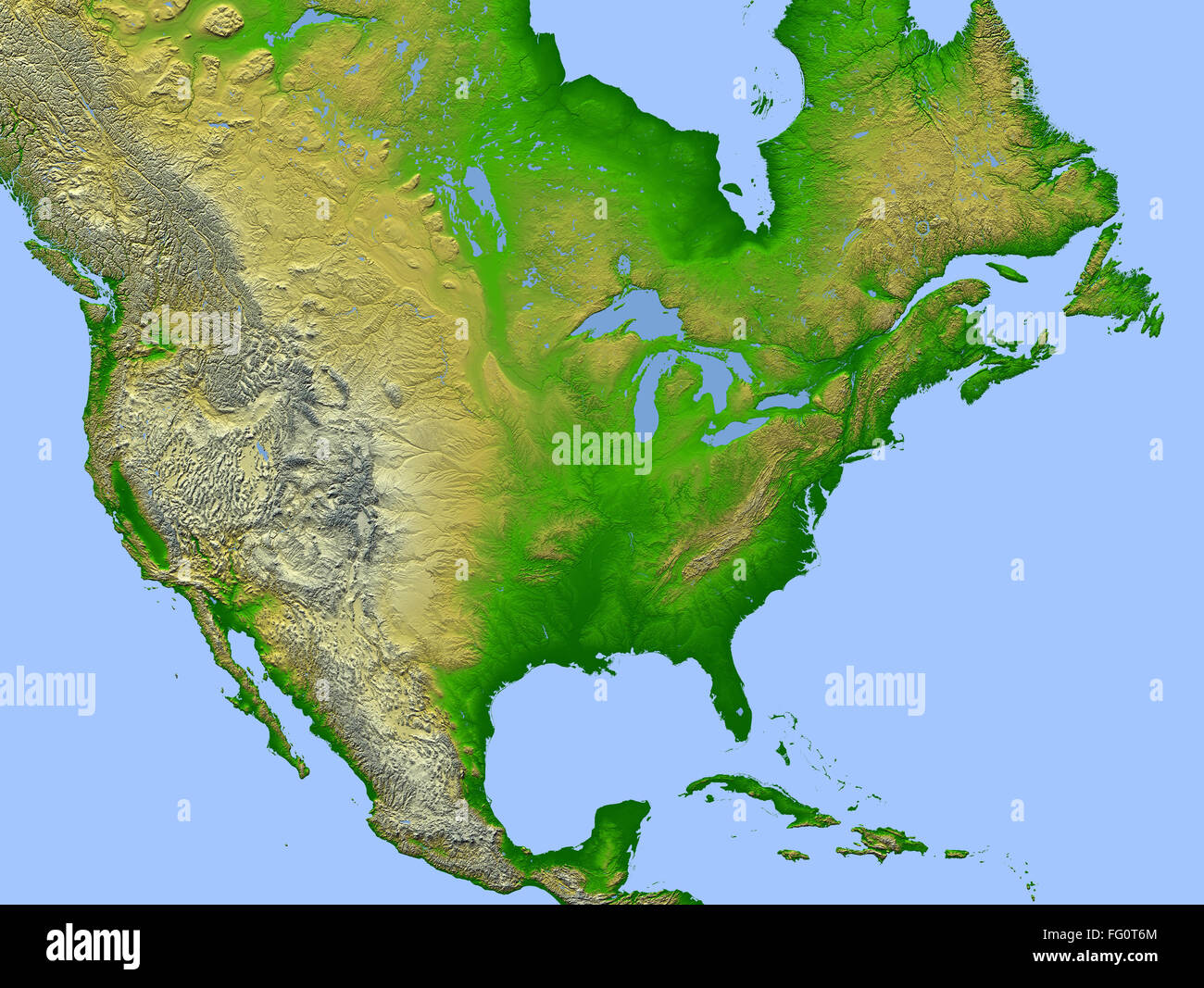 EARTH FROM SPACE, 2000. /nView of North America, generated from data ...