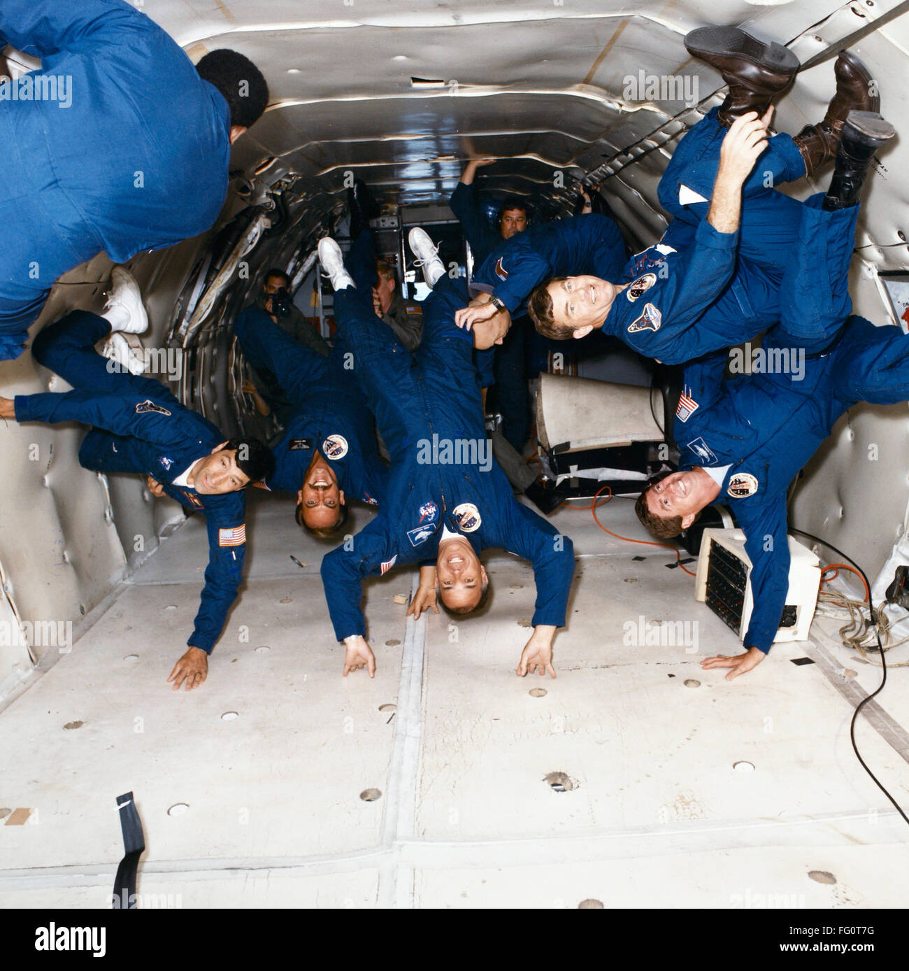 SPACE: TRAINING, 1991. /nThe crew of STS-44 mission/nundergoing zero ...