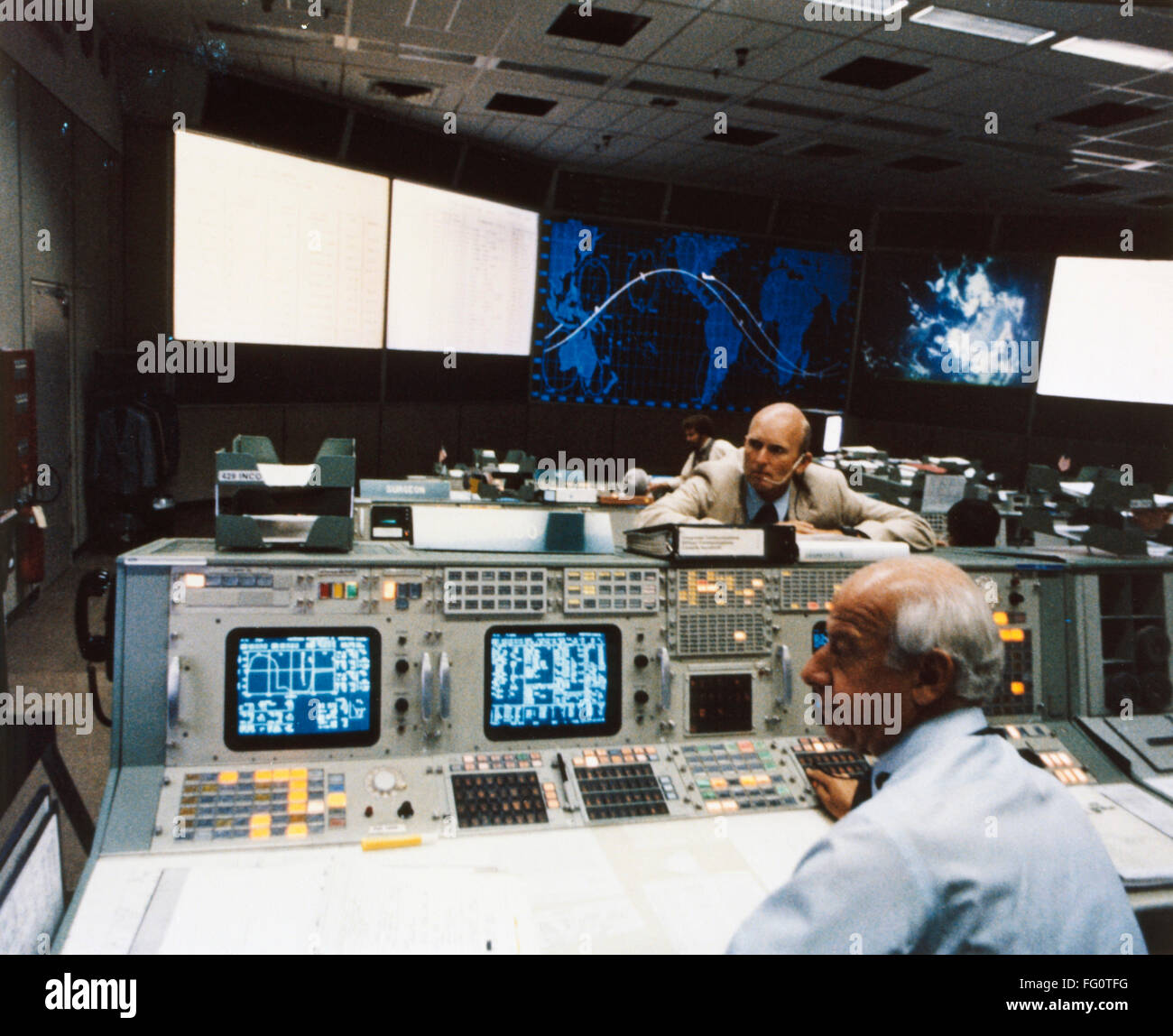 SPACE: MISSION CONTROL, 1983. /nAstronaut C. Gordon Fullerton (standing ...