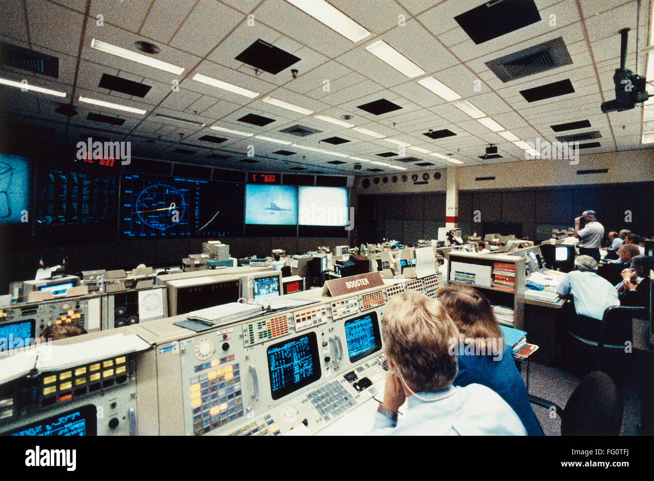 SPACE: MISSION CONTROL, 1988. /nFlight controllers watch the landing of ...