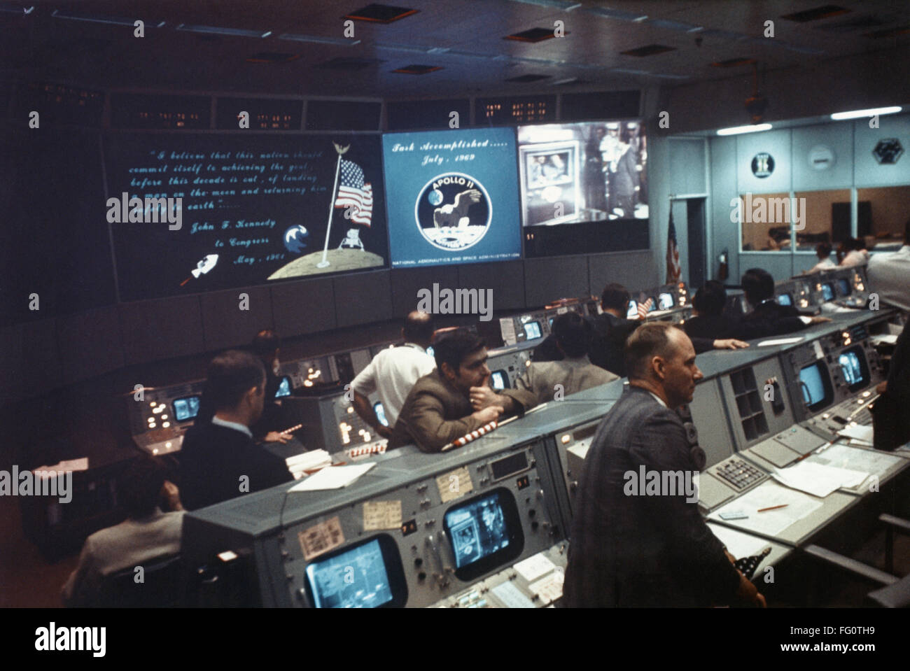 APOLLO 11: MISSION CONTROL. /nThe mission operations control room at ...