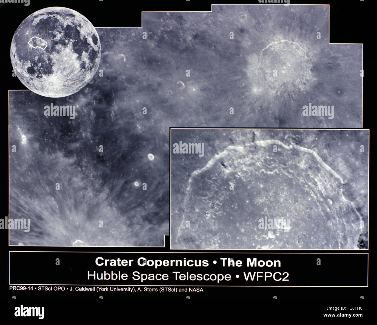 HUBBLE: MOON, 1999. /nThe crater Copernicus on the moon, photographed ...