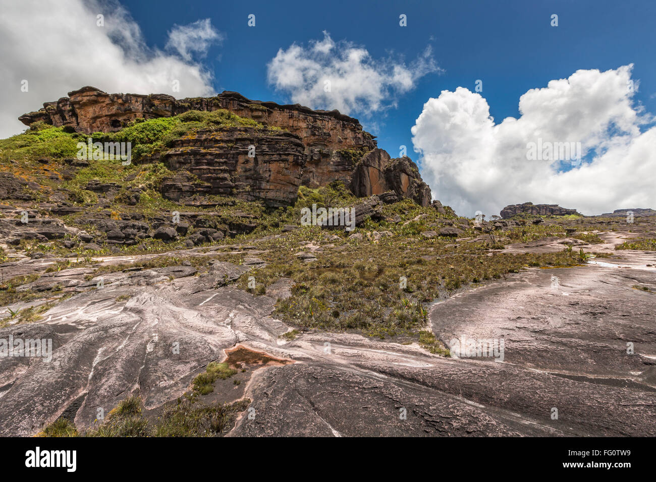 Bizarre ancient rocks of the plateau Roraima tepui - Venezuela, Latin ...