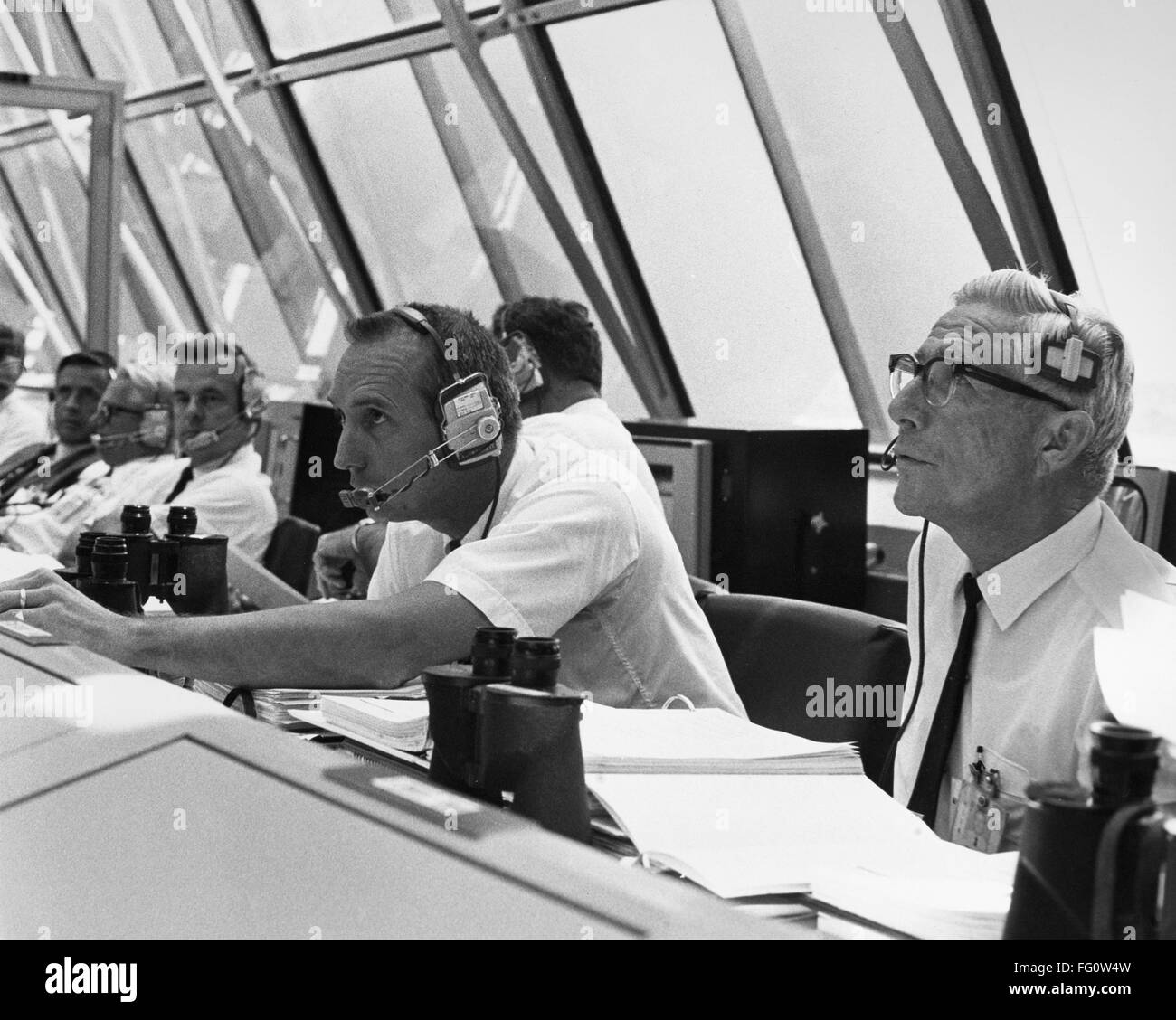APOLLO 11: LAUNCH CONTROL. /nLaunch officials, left to right, Archie ...