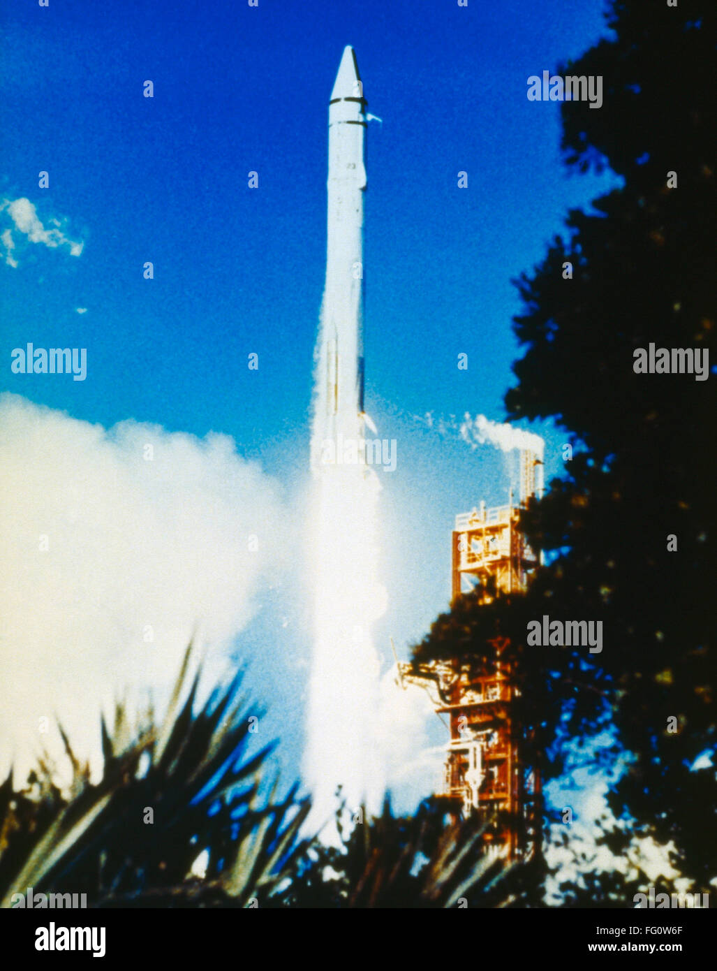 MARINER 9 LAUNCH, 1971. /nThe Mariner 9 orbiter being launched aboard ...