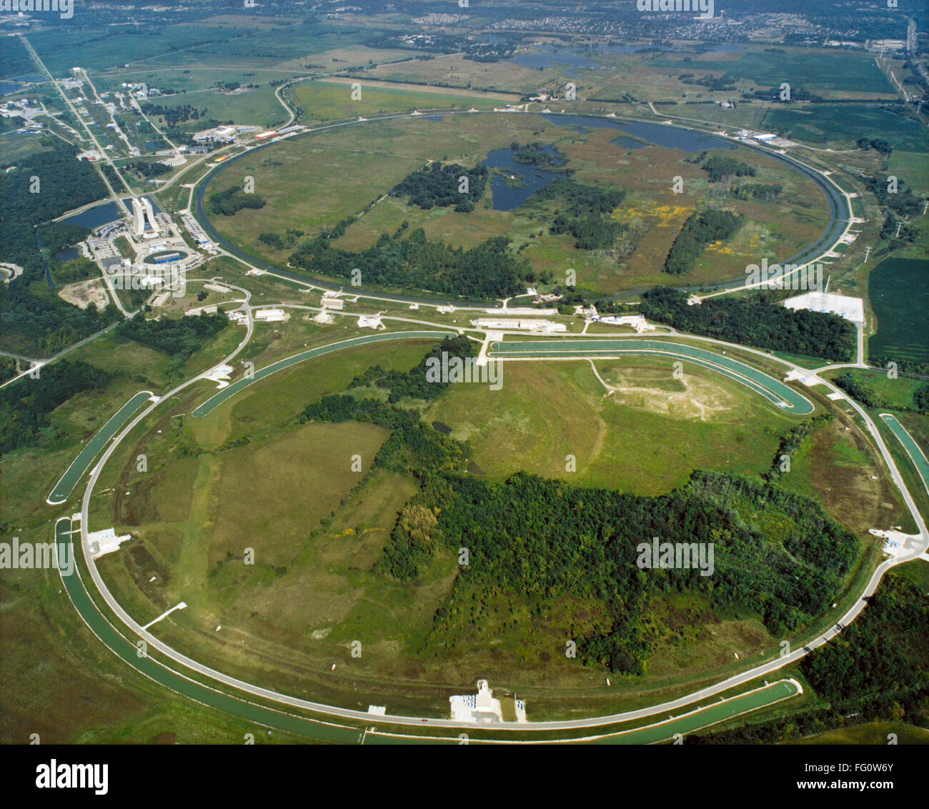 Fermilab Accelerator 1999 Naerial View Of The Main Injector Rings Of The Tevatron Particle
