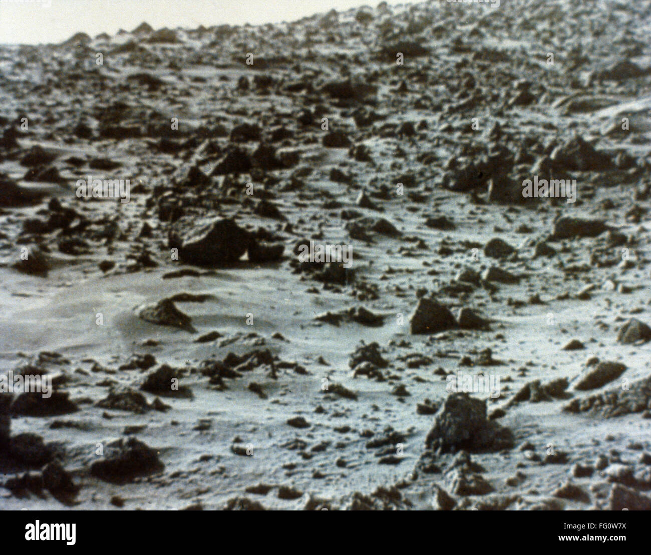 VIKING 1: MARS, 1976. /nView of the rocky landscape of Mars in the ...