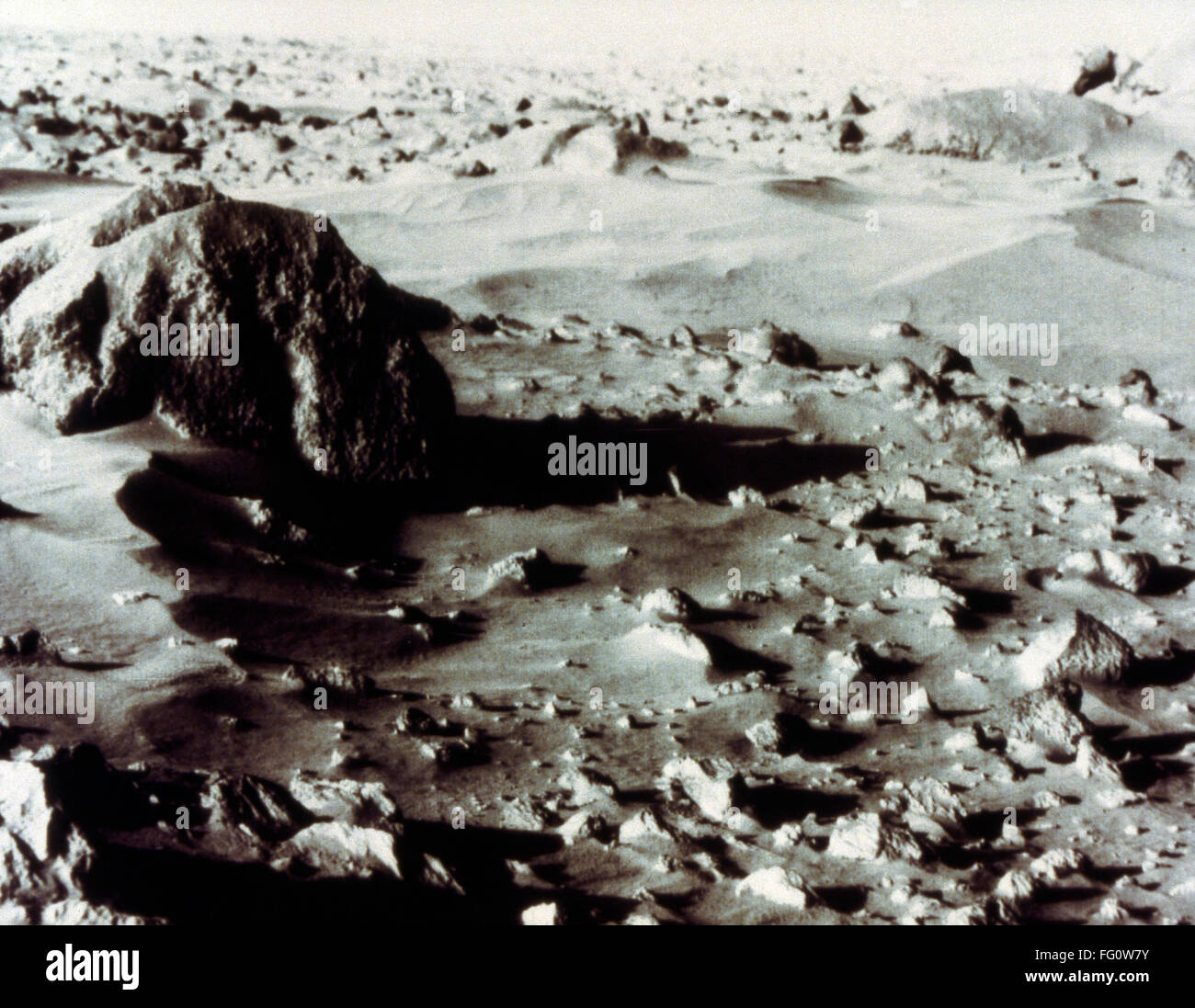 VIKING 1: MARS, 1976. /nView of the rocky landscape of Mars in the ...