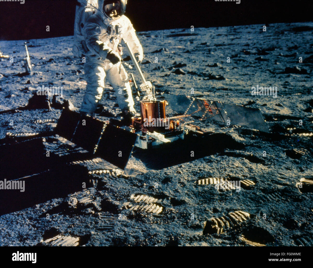 APOLLO 11, 1969. /nAstronaut Edwin 'Buzz' Aldrin deploying the Passive ...