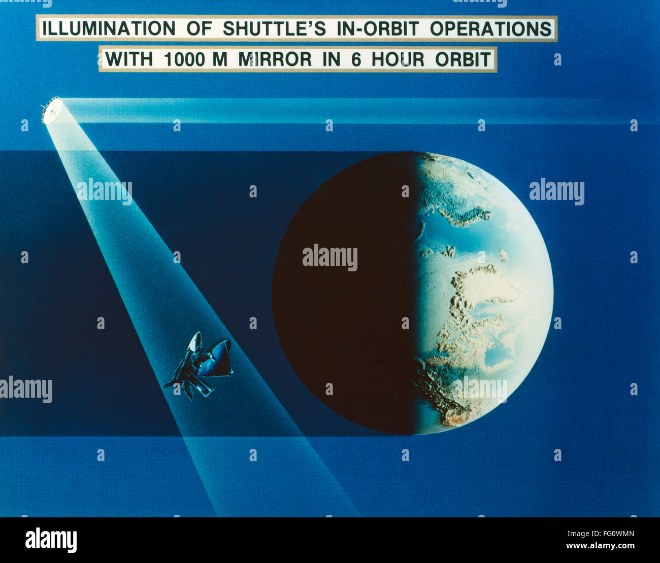 SPACE SHUTTLE: MIRROR, 1983. /nA giant, orbiting mirror designed to ...