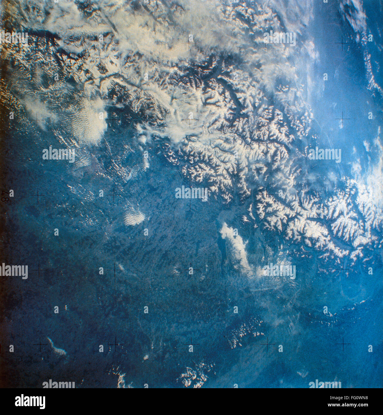 EARTH FROM SPACE, 1973. /nView of the Alps Mountains over Germany ...