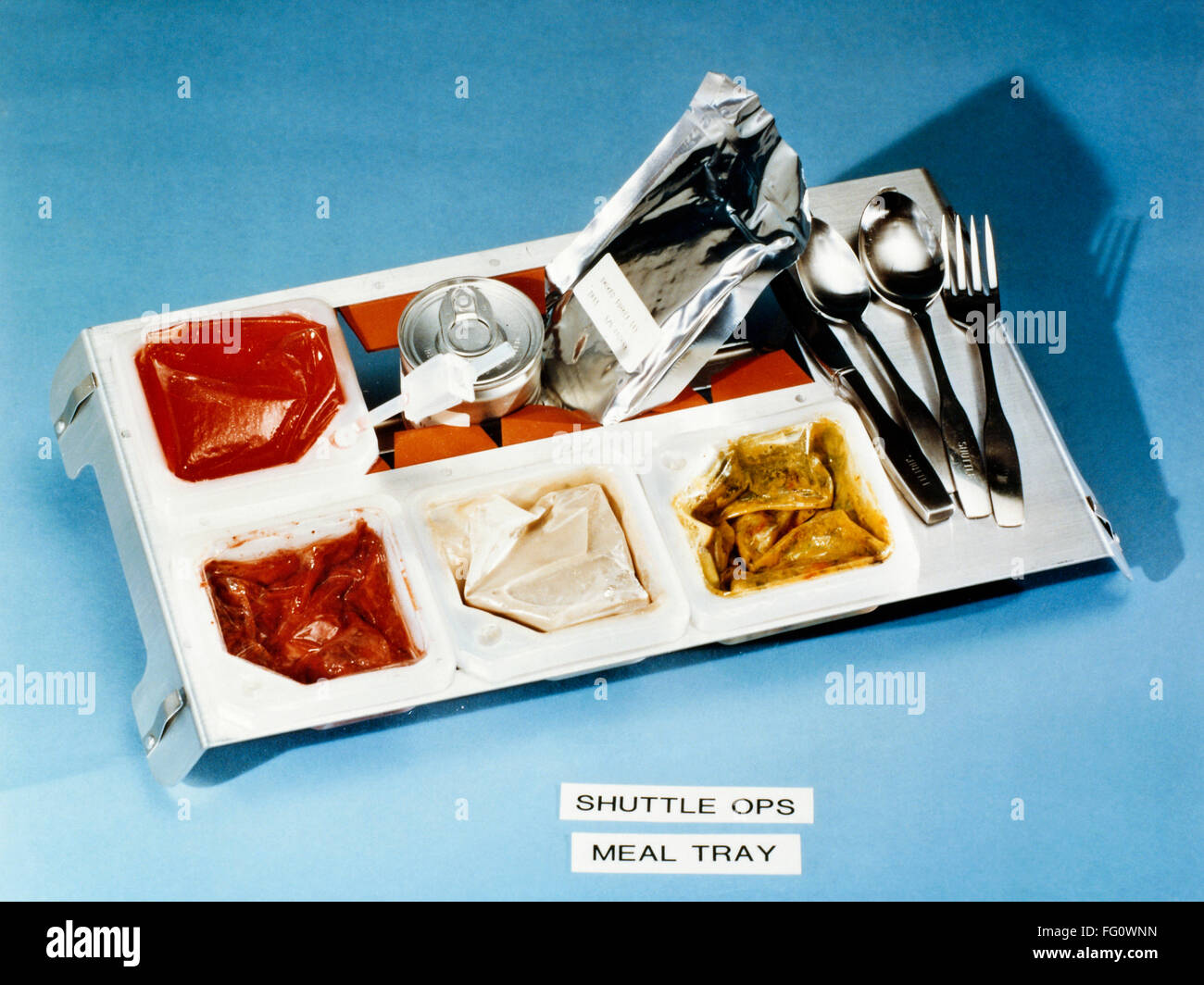 SPACE: FOOD TRAY, 1982. /nFood tray containing smoked turkey, mixed ...