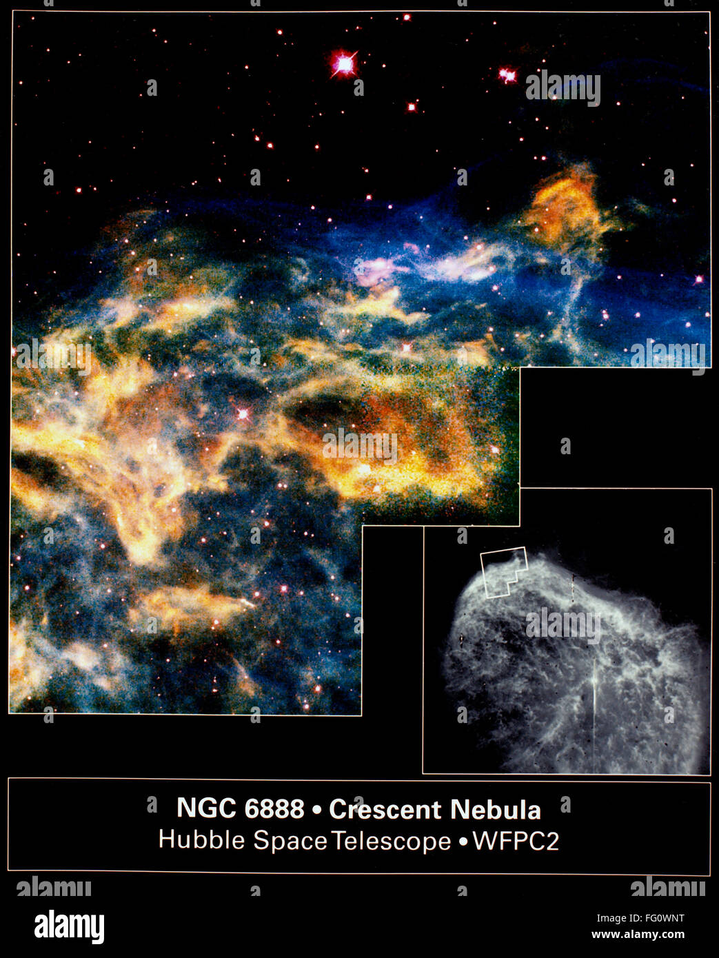 SPACE: CRESCENT NEBULA. /nFalse-color detail of the edge of the ...