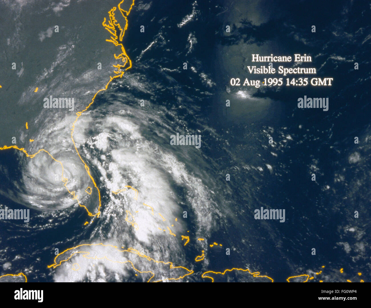HURRICANE ERIN, 1995. /nHurricane Erin in the Atlantic Ocean, off the ...