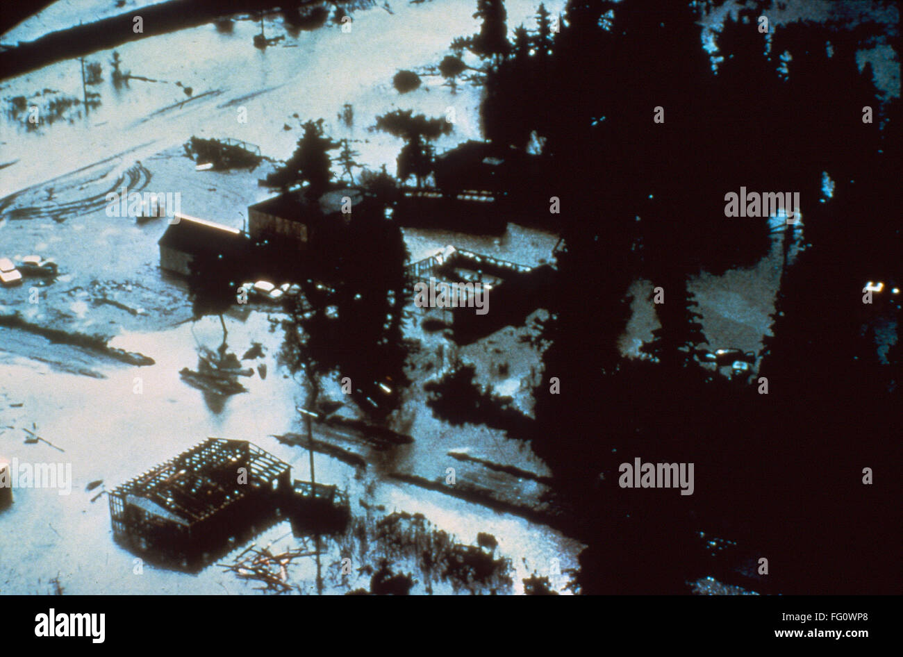 ALASKA: EARTHQUAKE, 1964. /nThe village of Portage, at the head of ...