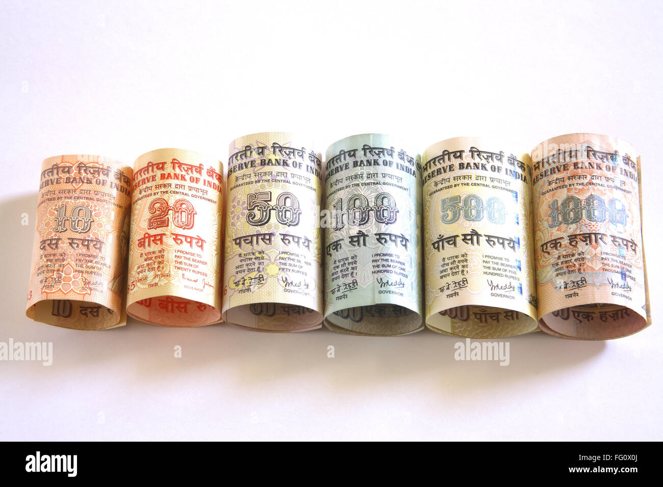Concept , growth Indian currency ten twenty fifty rupees with one five ...