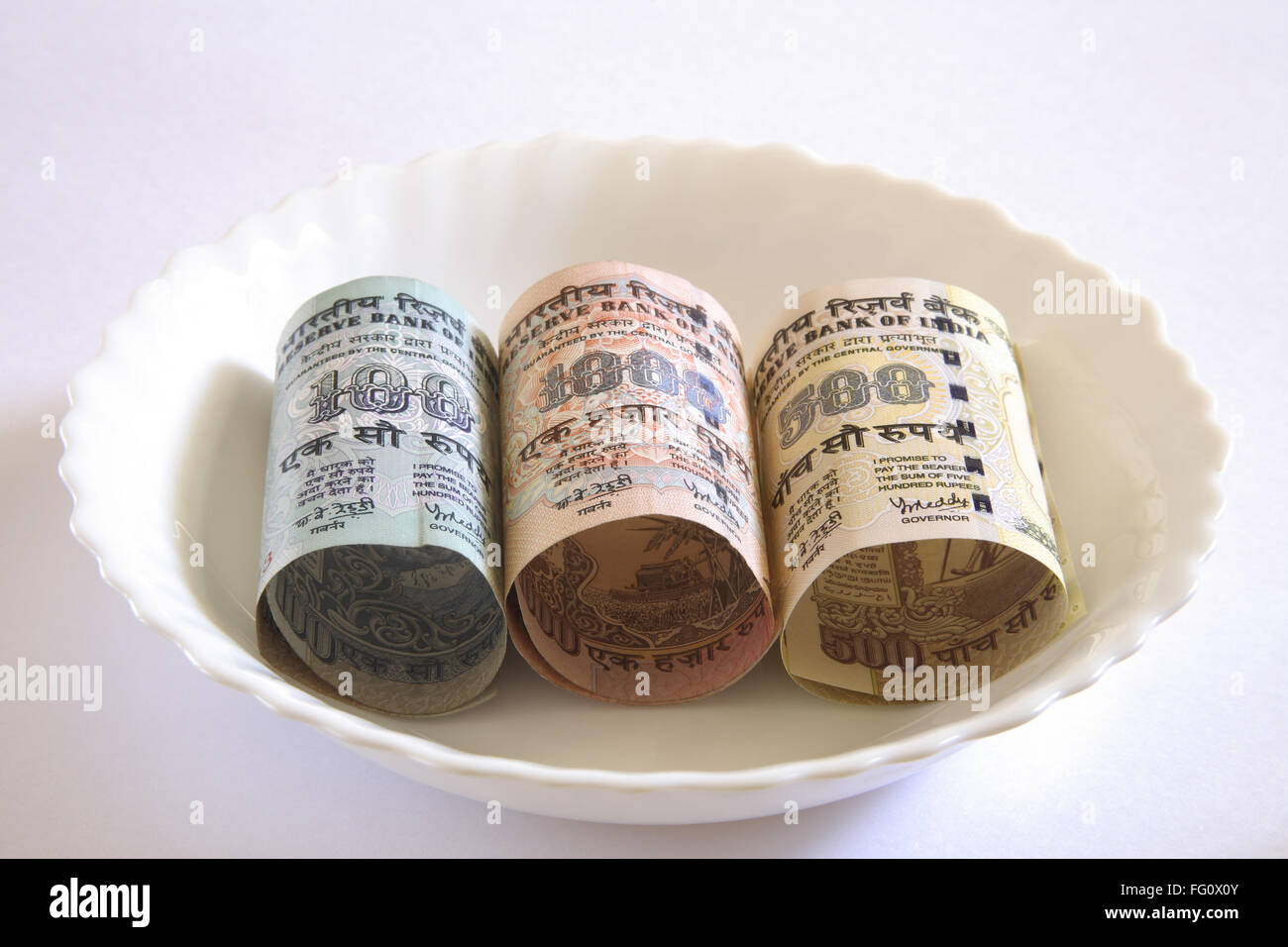 Concept , Indian currency one hundred five hundred and one thousand ...