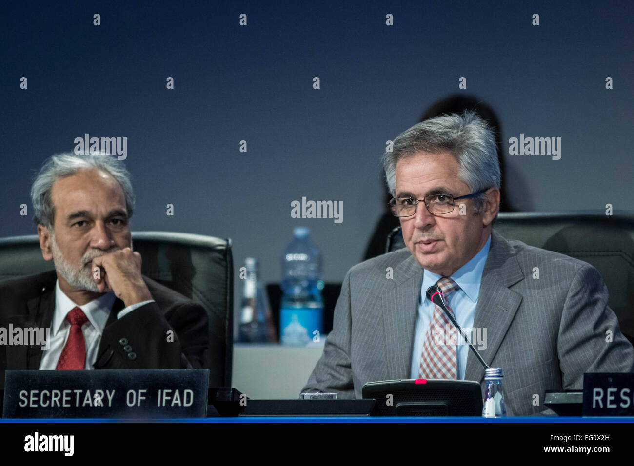 Rome, Italy. 17th Feb, 2016. Secretary of IFAD Rasit Pertev delivers ...
