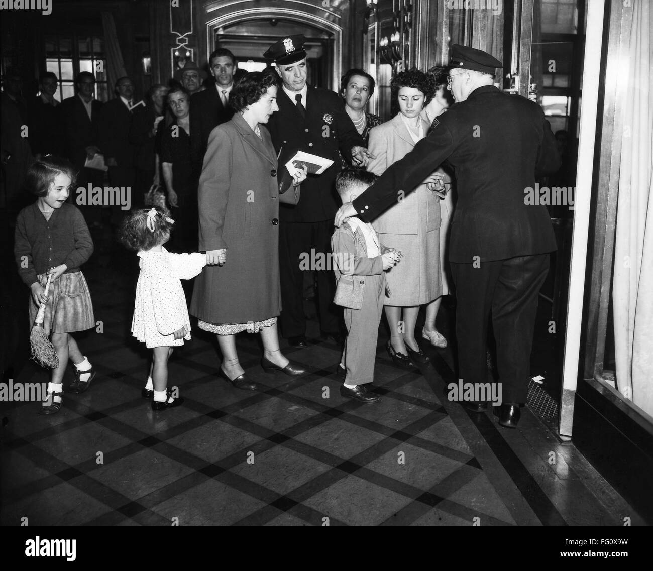 IMMIGRATION, 1950. /nItalian immigrants awaiting processing in New York ...