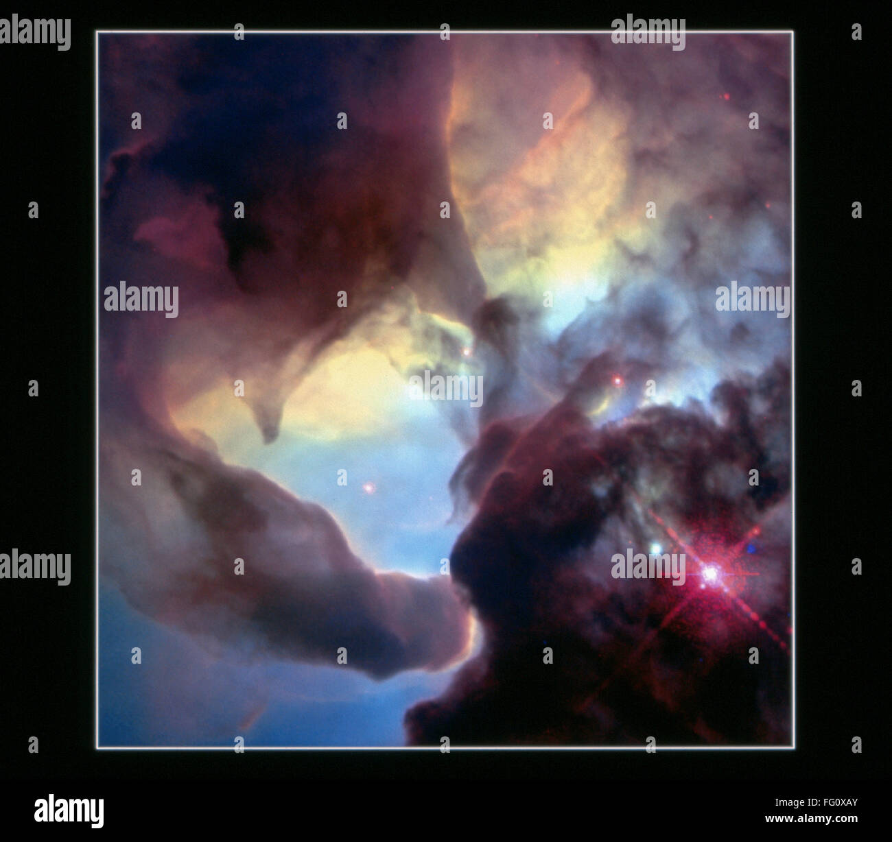 SPACE: LAGOON NEBULA. /nPillars of gases in the center of the Lagoon ...