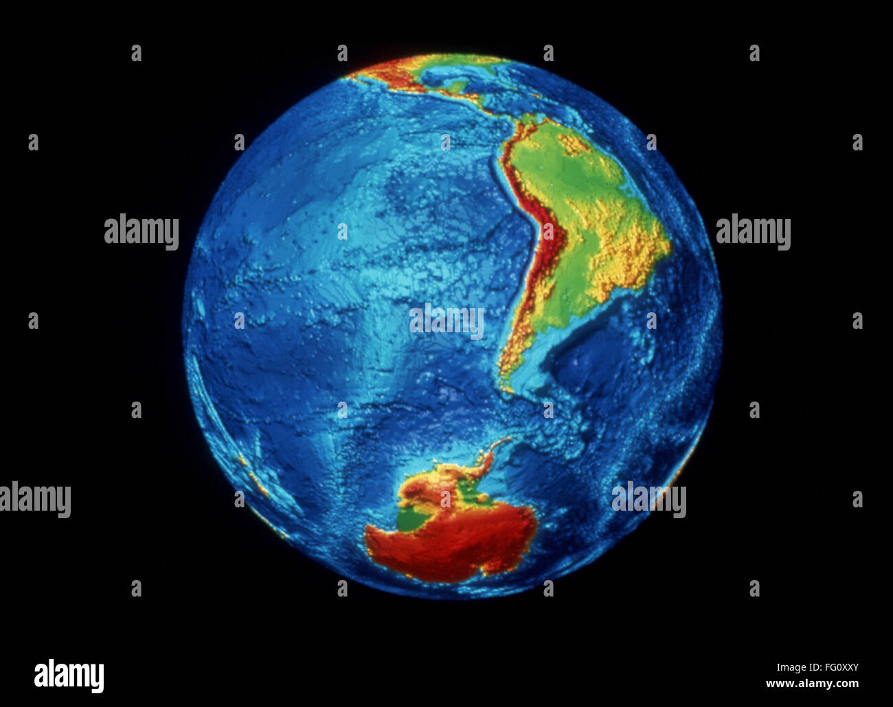 EARTH: TOPOGRAPHY. /nDigital image of the topography of the Earth ...