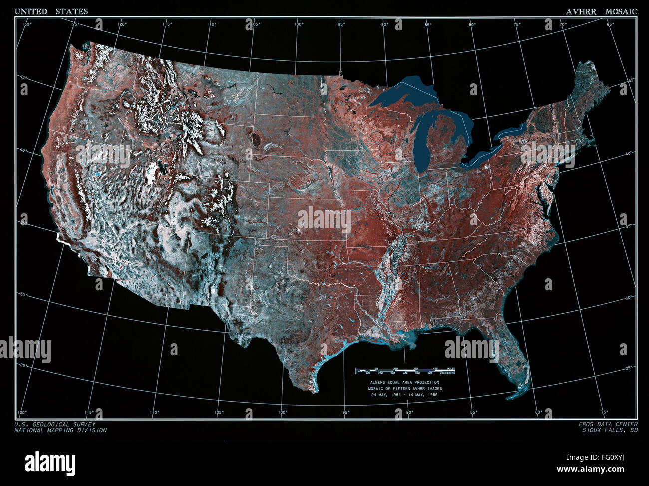 NORTH AMERICA: TOPOGRAPHY. /nDigital image showing the elevation levels ...