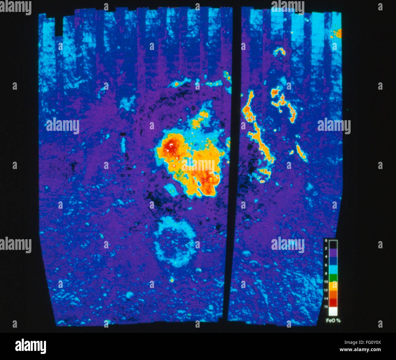 MOON: ORIENTALE BASIN, 1994. /nFalse-color mosaic image of the ...