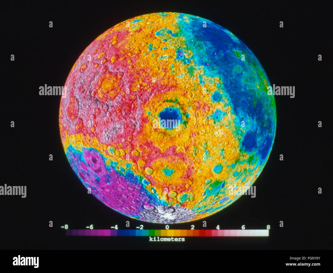 MOON: ORIENTALE BASIN, 1994. /nFalse-color image of the the moon ...