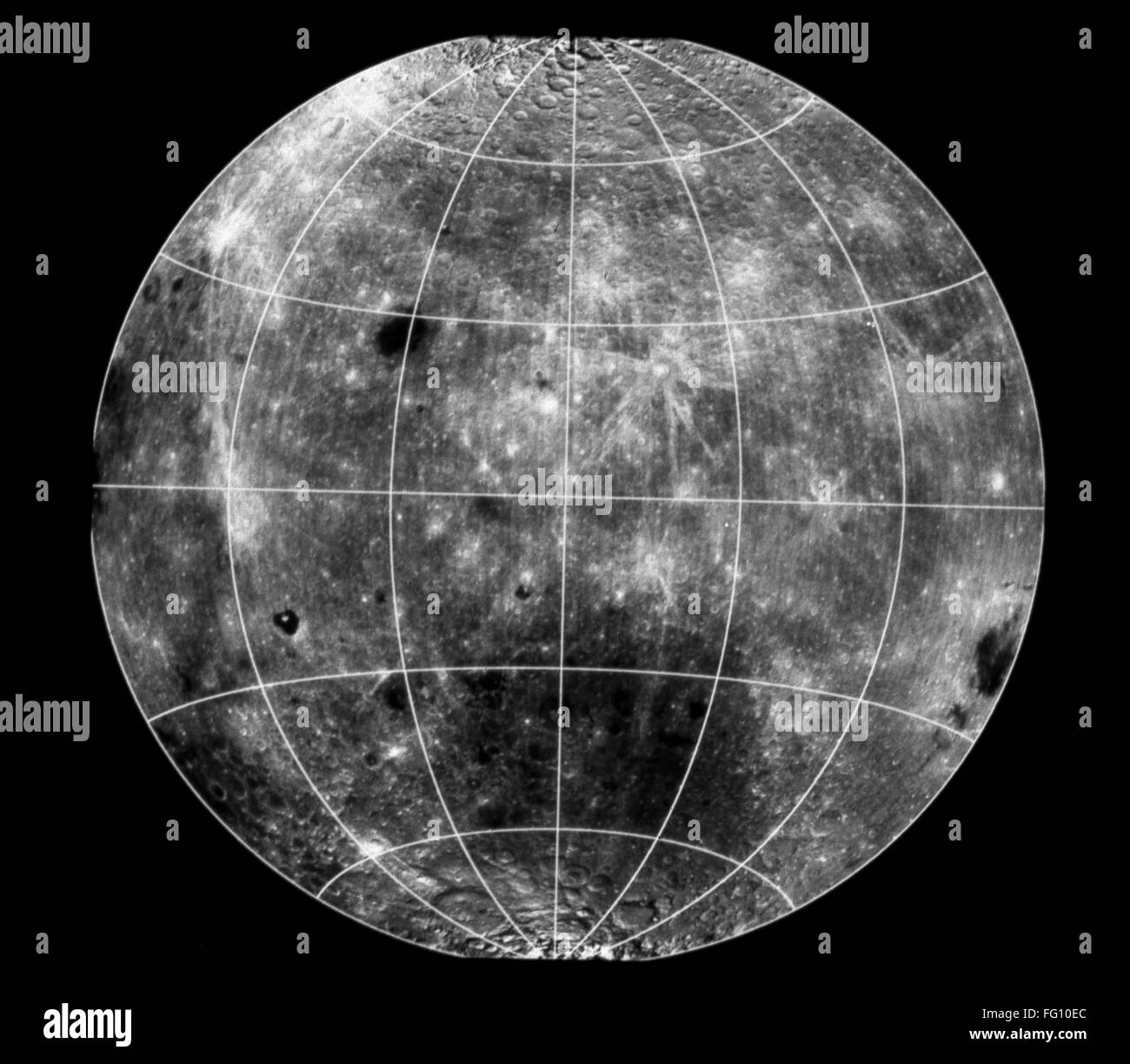 MOON: SURFACE, 1994. /nComposite image showing the albedo or reflecting ...