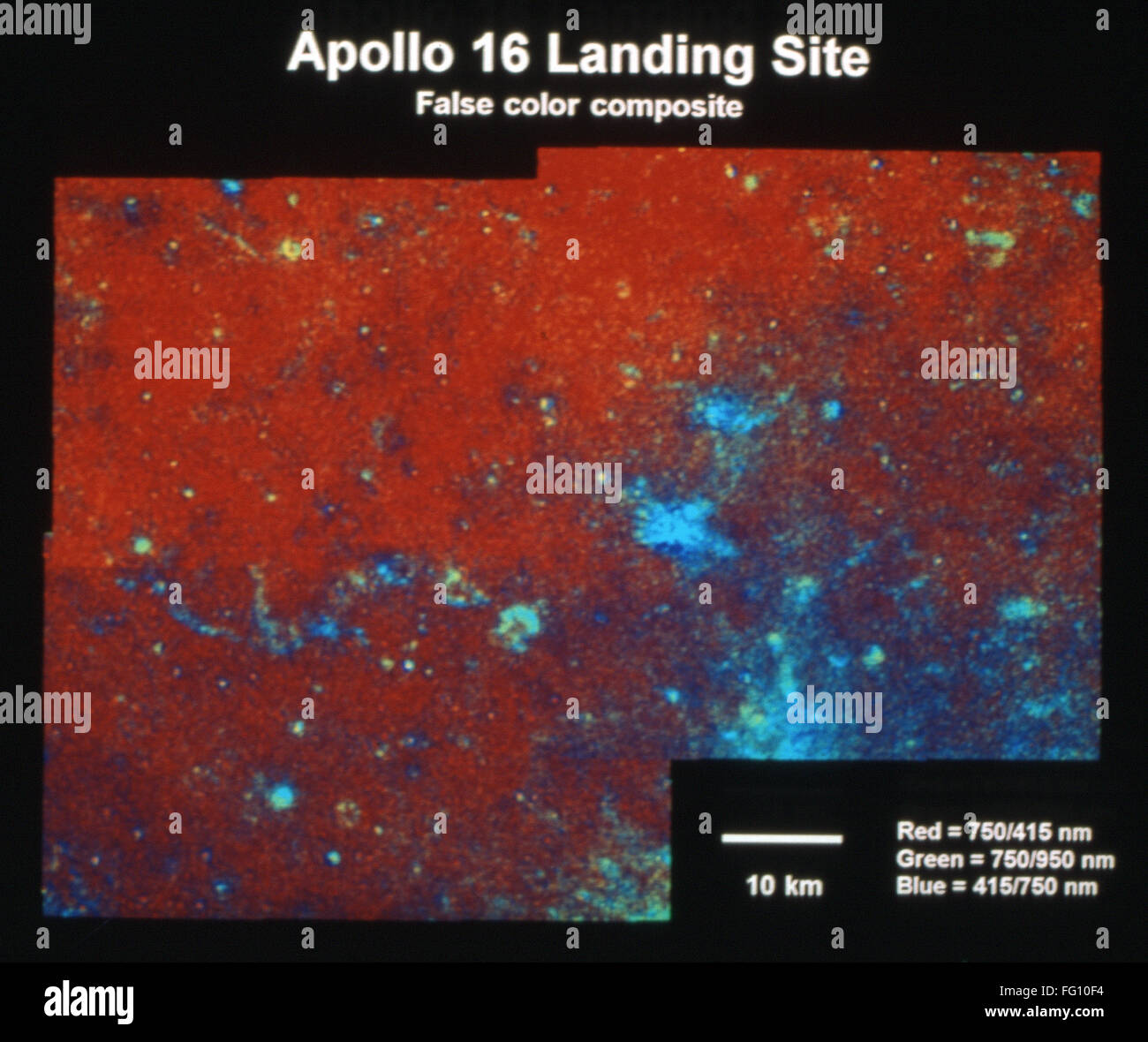 MOON: APOLLO 16 SITE. /nFalse-color composite image of the Apollo 16 ...