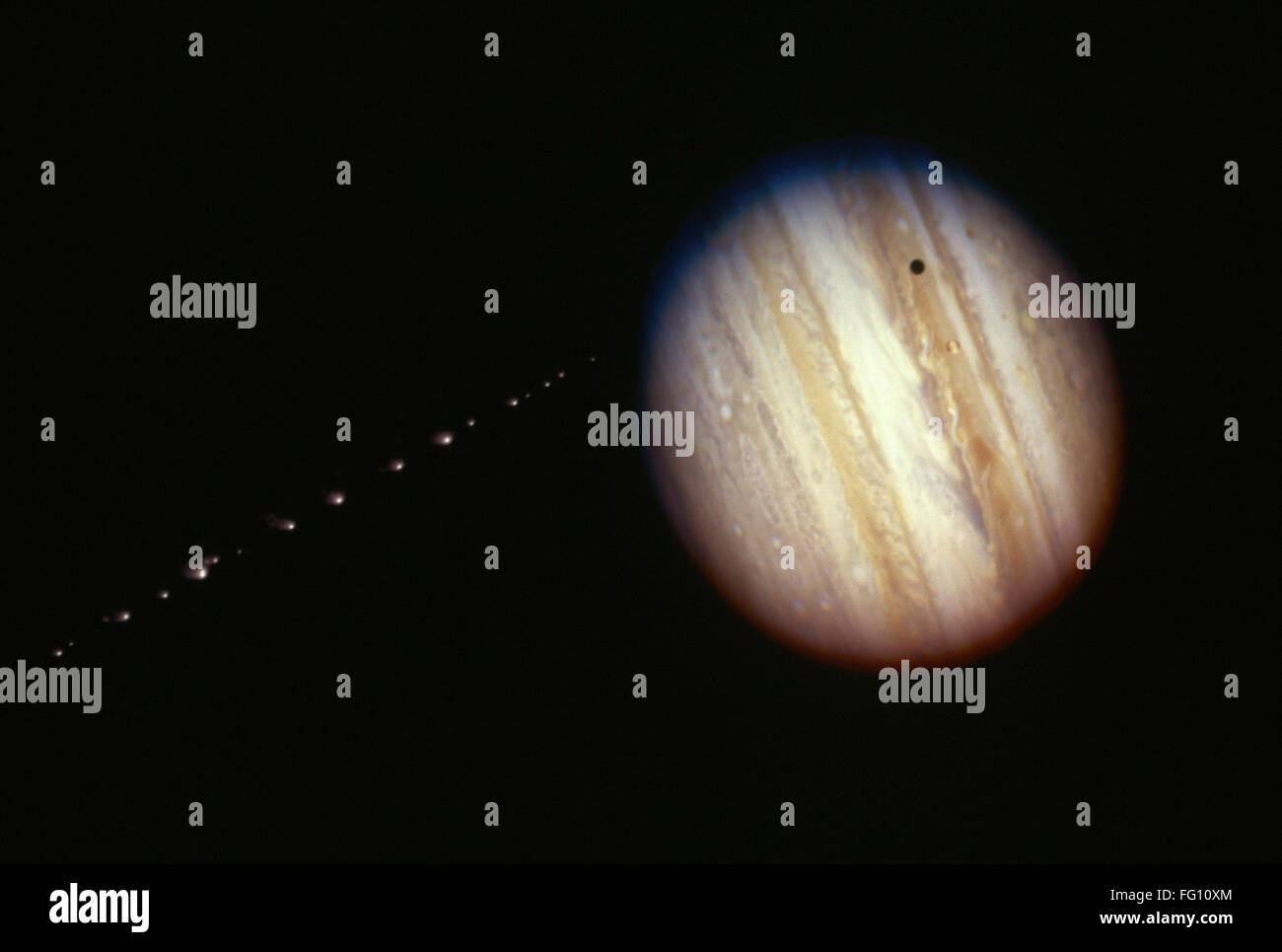 JUPITER AND COMET, 1994. /nA view of Jupiter and the comet Shoemaker ...