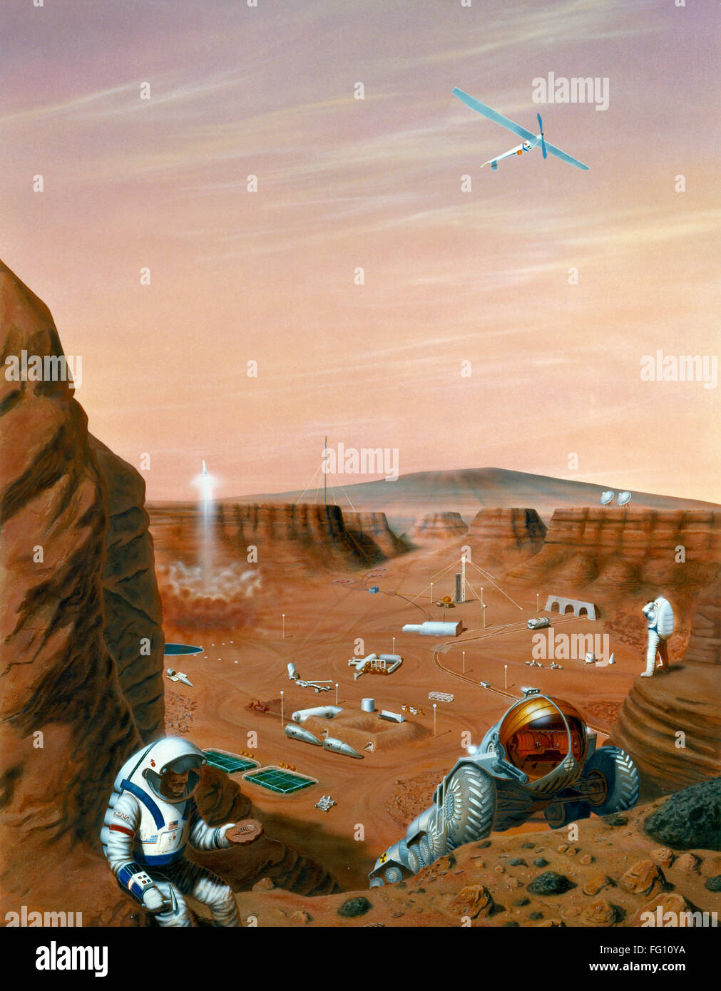 MARS: MANNED MISSION. /nA manned mission to Mars, with the volcano ...
