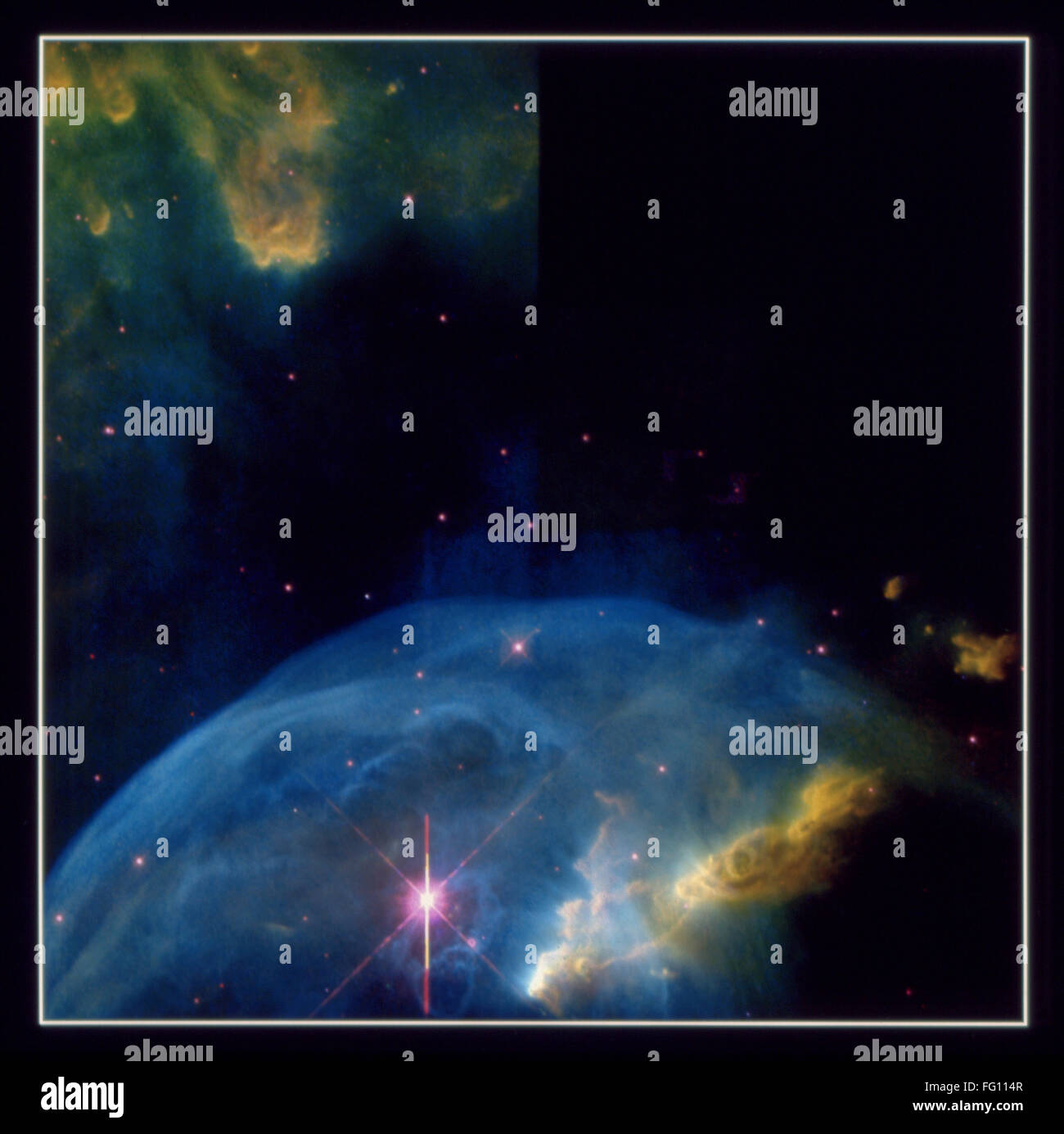 SPACE: BUBBLE NEBULA. /nA view of the Bubble Nebula (NGC 7635) in the constellation Cassiopeia ...