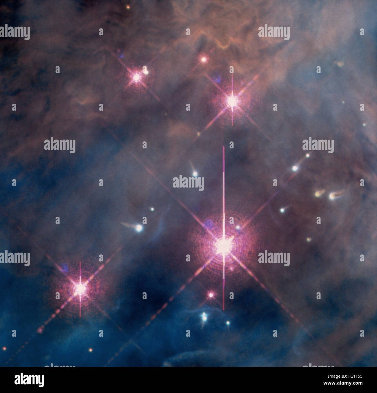 SPACE: TRAPEZIUM CLUSTER. /nA view of the four massive stars of the ...