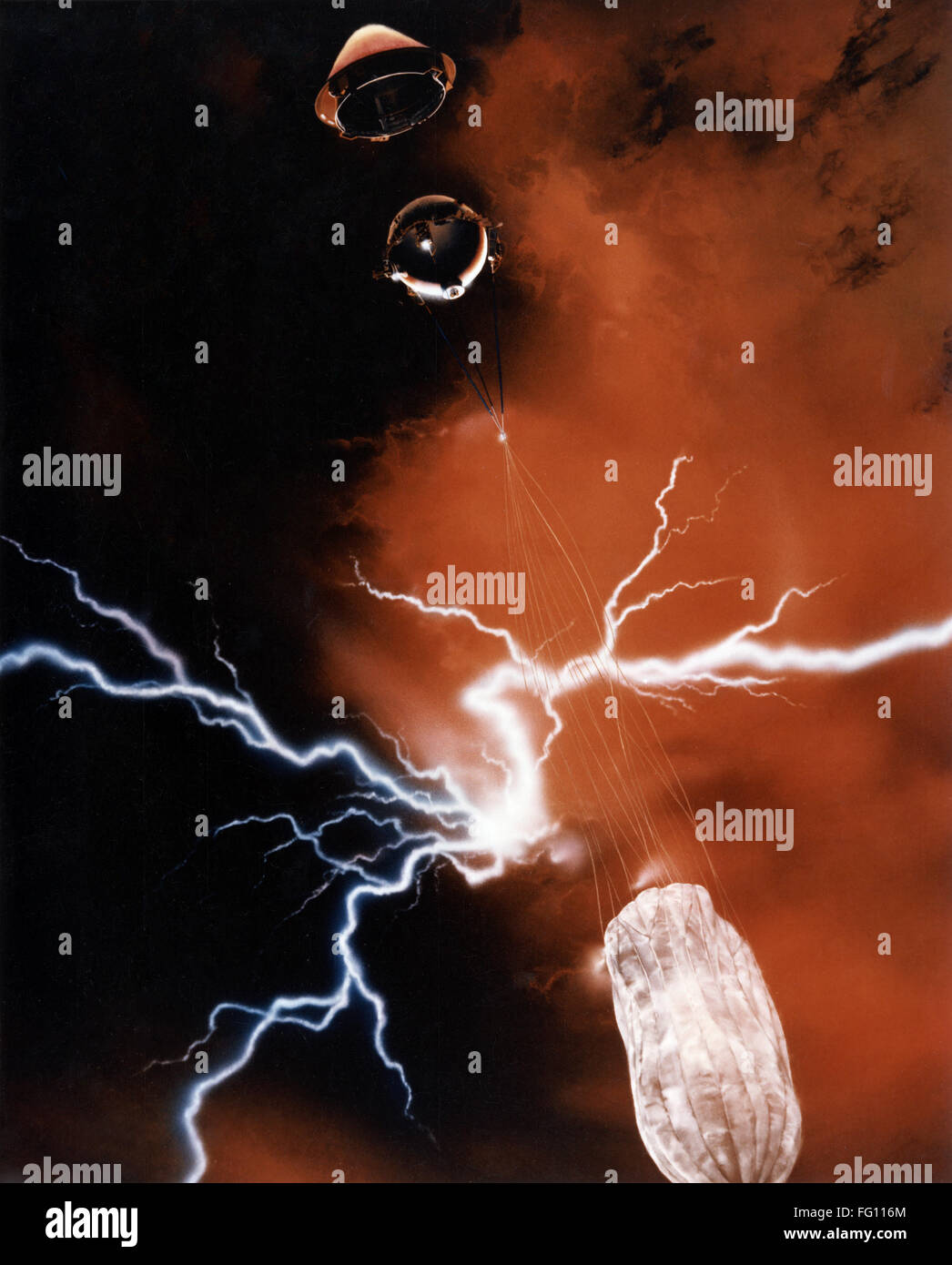 SPACE: GALILEO, 1989. /nConceptual artwork of the descent module ...