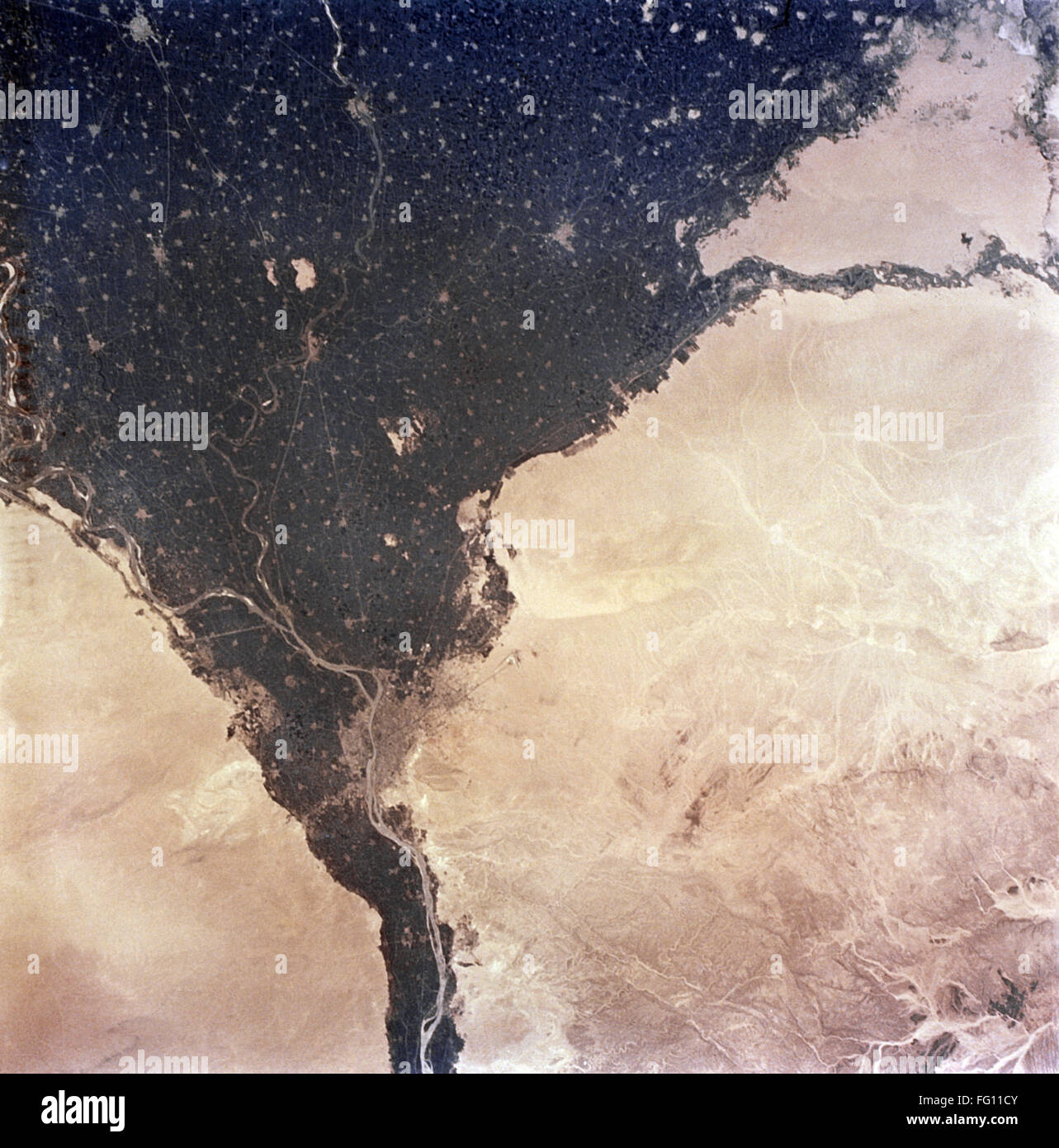 EARTH FROM SPACE, 1965. /nA view of Egypt and the Nile Delta ...