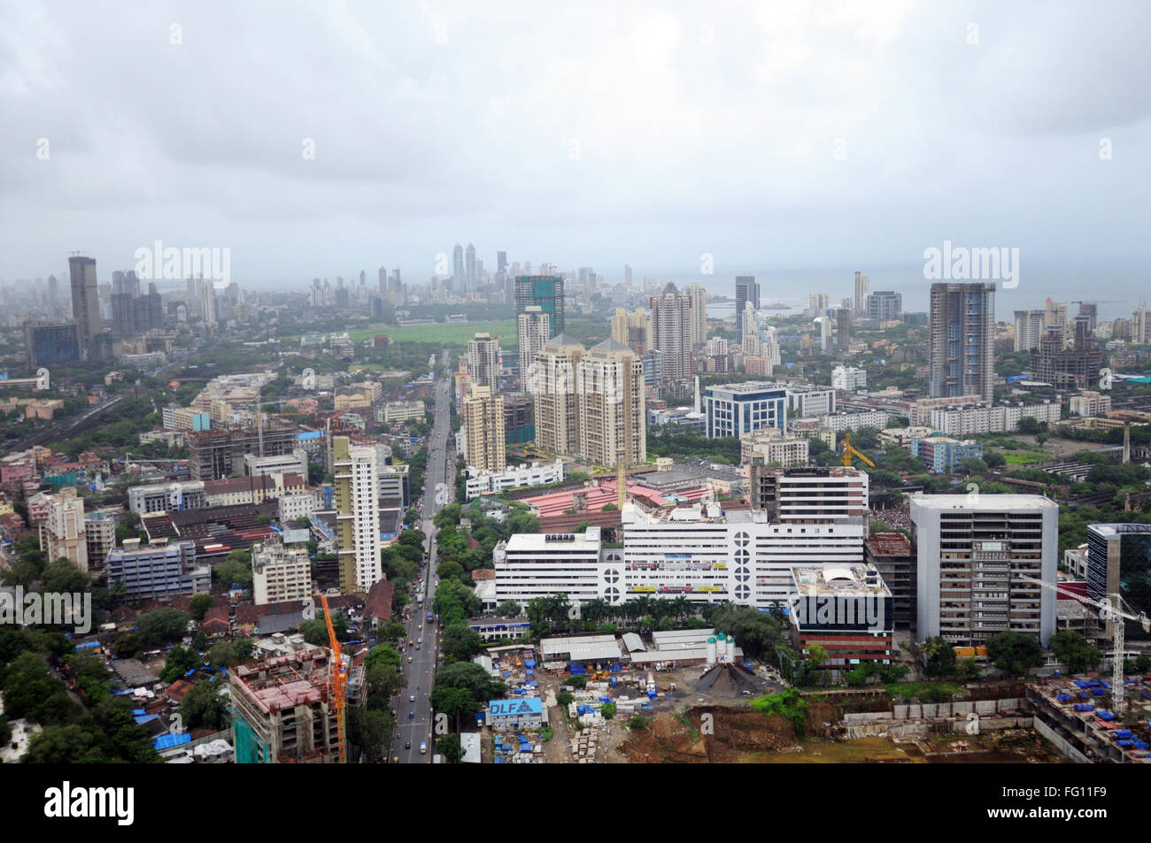 aerial view of lower parel with kamla mill dlf projects and peninsula ...