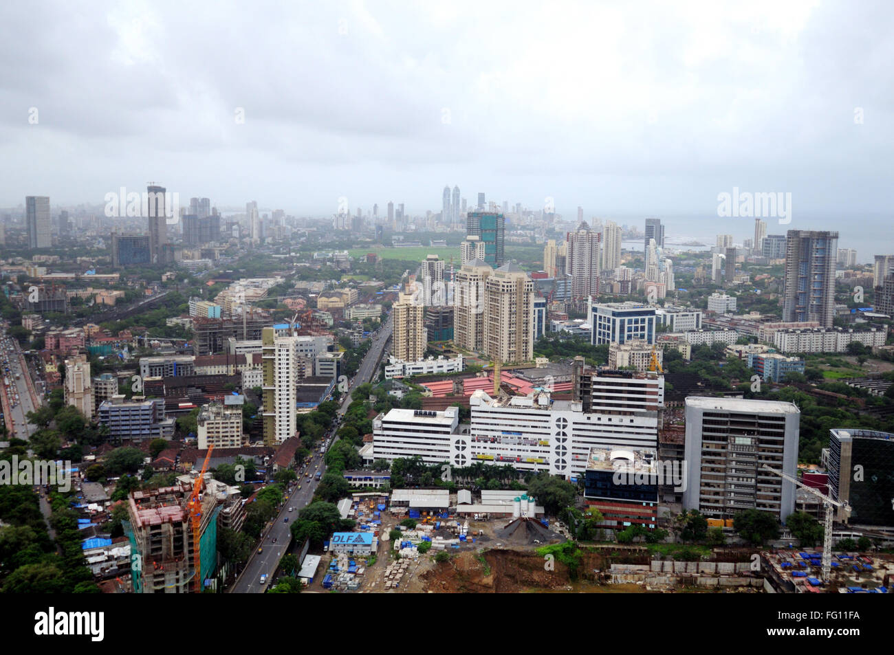 aerial view of lower parel with kamla mills dlf projects and peninsula ...