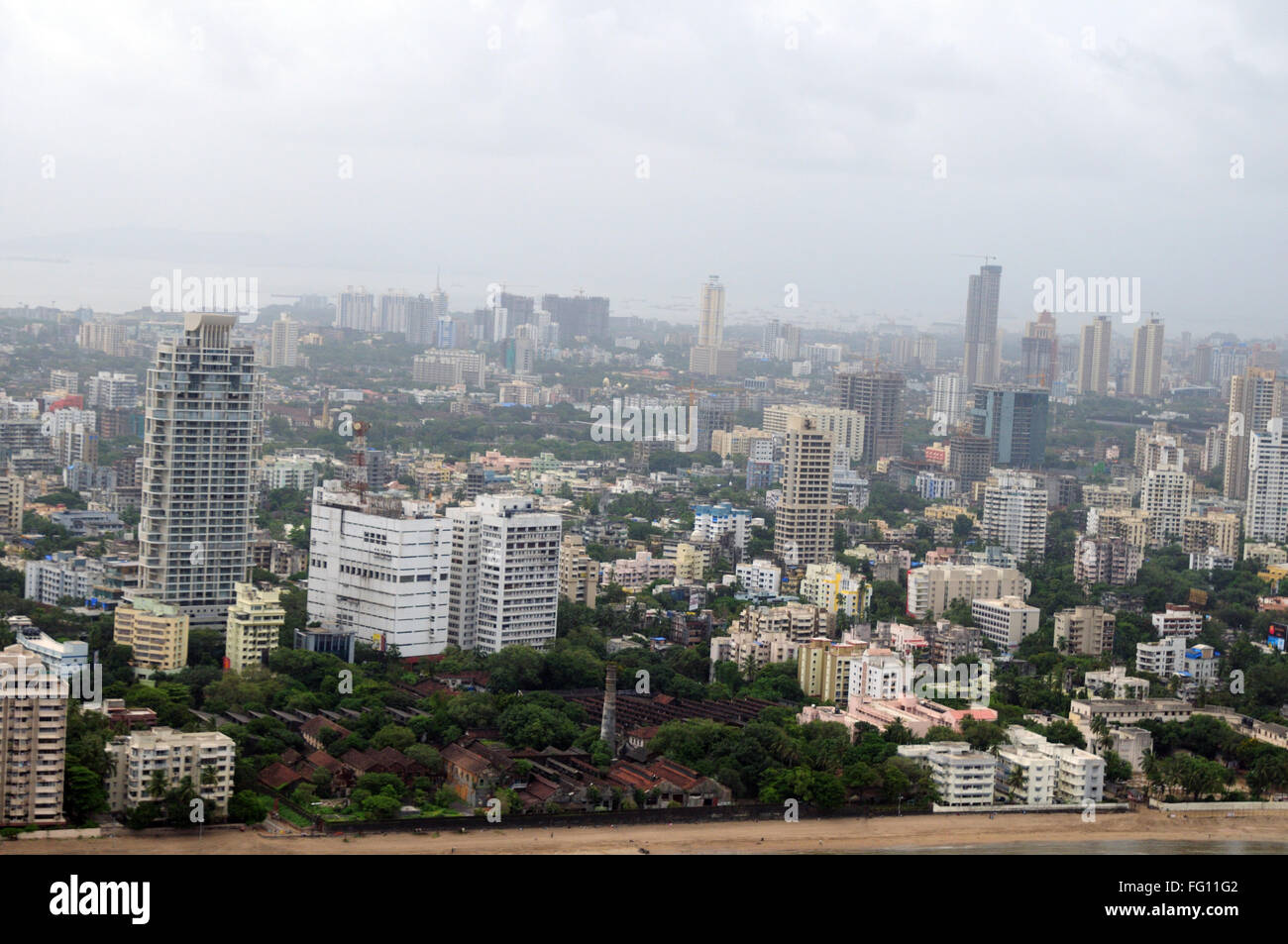 aerial view of shivaji park and prabhadevi ; Bombay Mumbai ...
