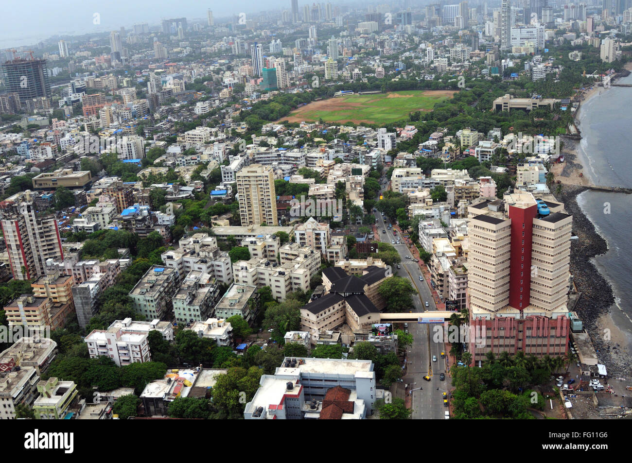 aerial view of hinduja hospital and mahim and shivaji park ; Bombay ...