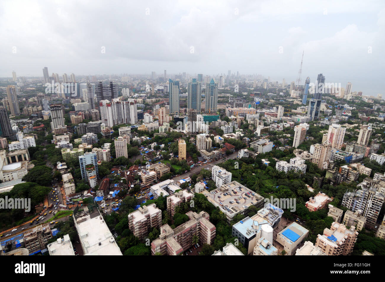aerial view of prabhadevi ; Bombay Mumbai ; Maharashtra ; India Stock ...