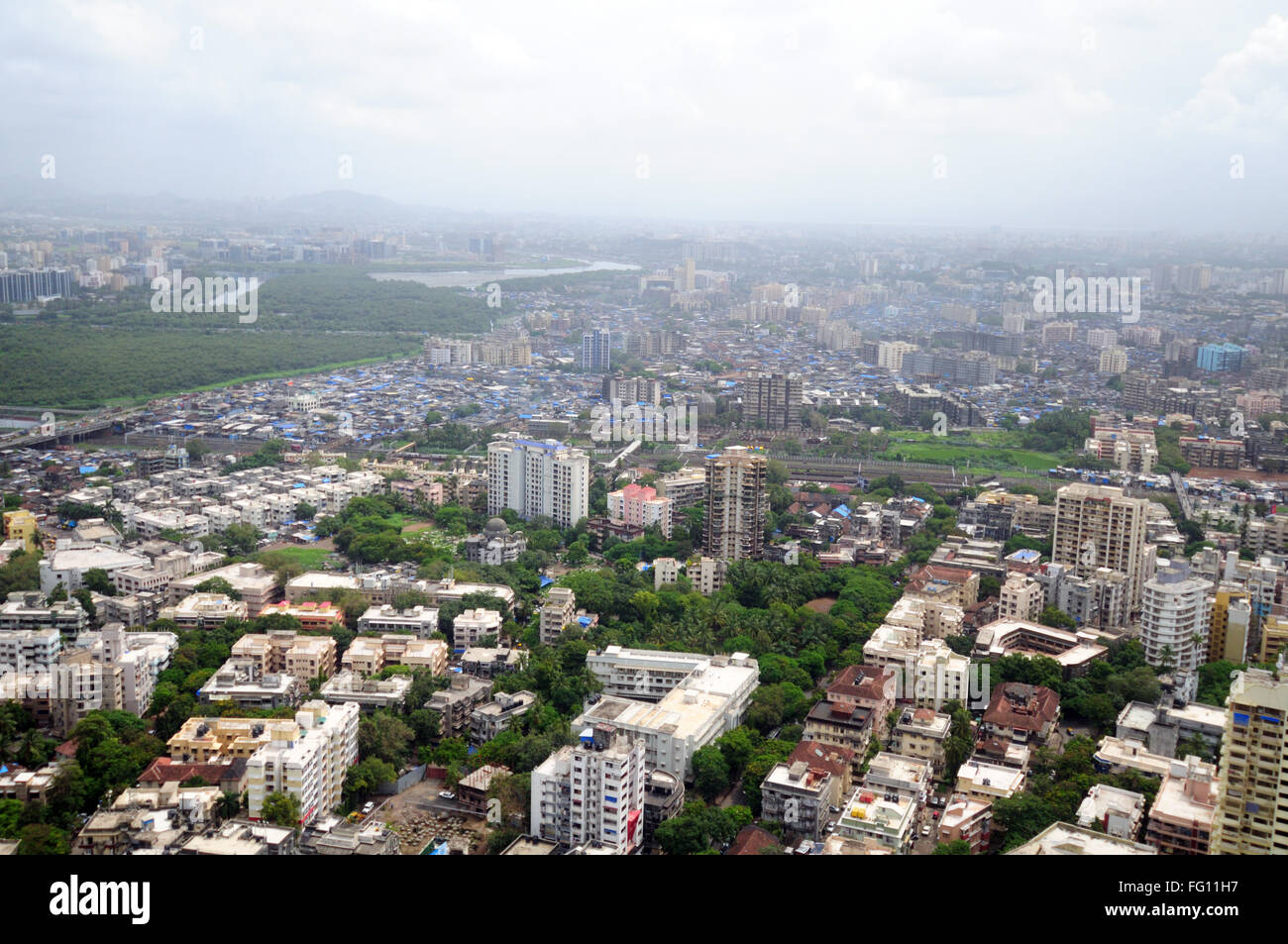 aerial view of mahim ; Bombay Mumbai ; Maharashtra ; India Stock Photo ...