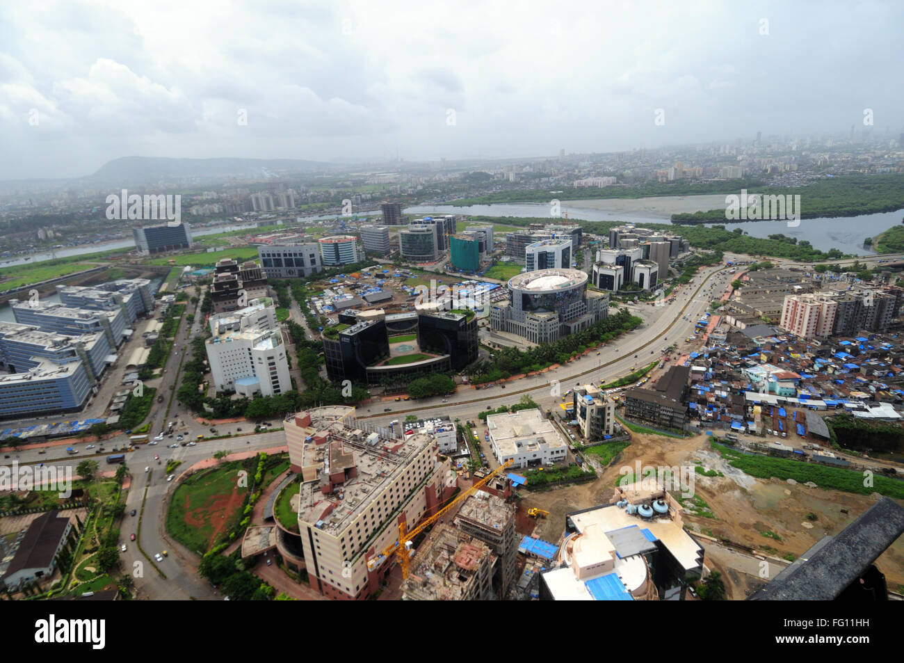 aerial view of bandra kurla complex ; Bombay Mumbai ; Maharashtra ...