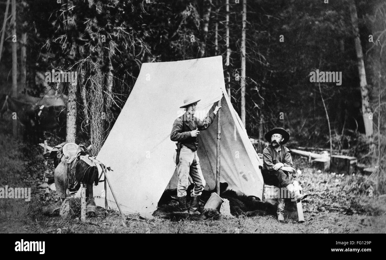 CAMPING, c1872. /nMen, possibly surveyors, in their camp during the ...